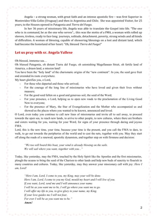 Triduo Sr. Angela Vallese_1 giorno (inglese) | PDF