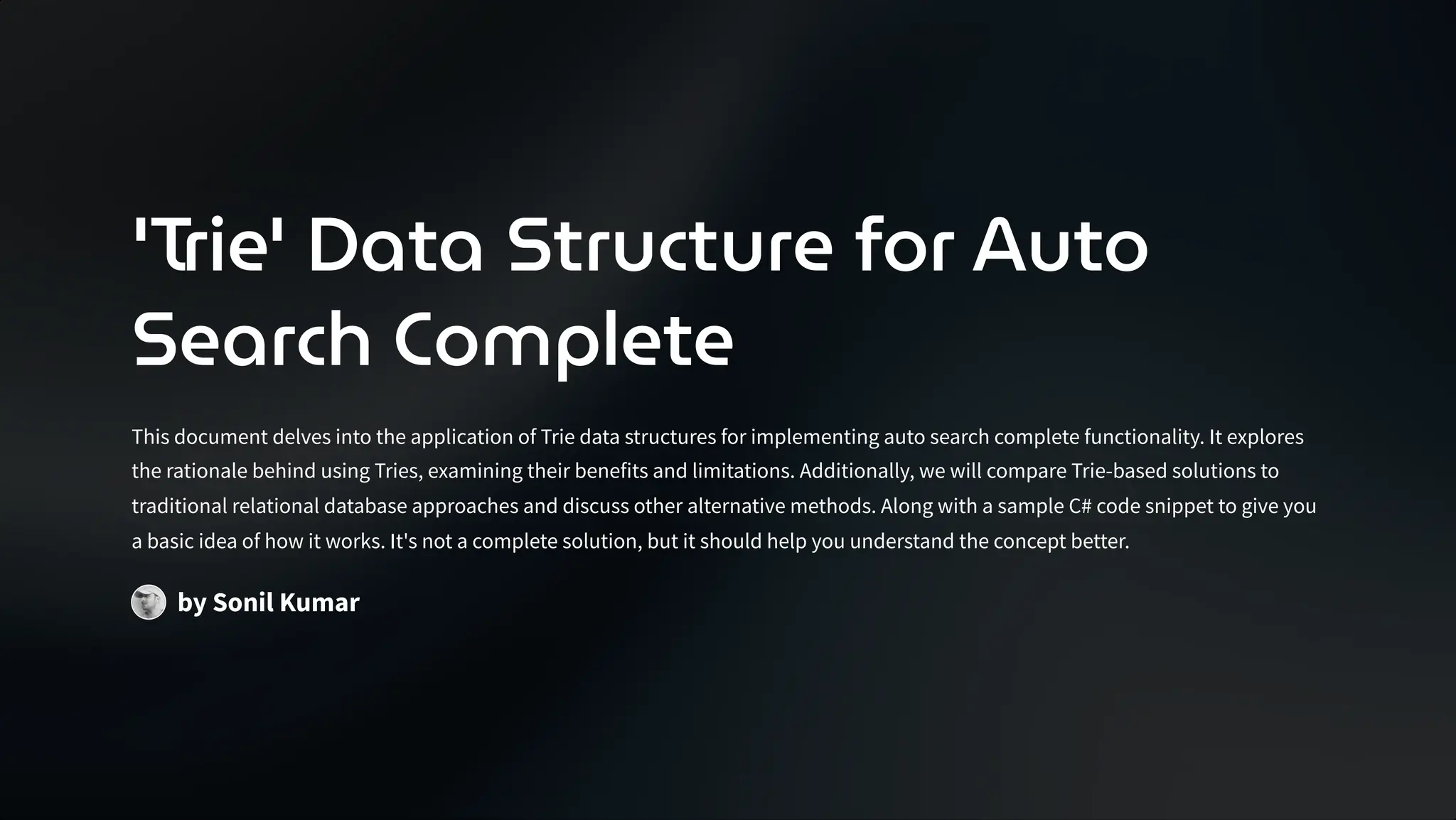 'Trie' Data Structure for Auto Search Complete | PDF | Databases | Computer Software and ...