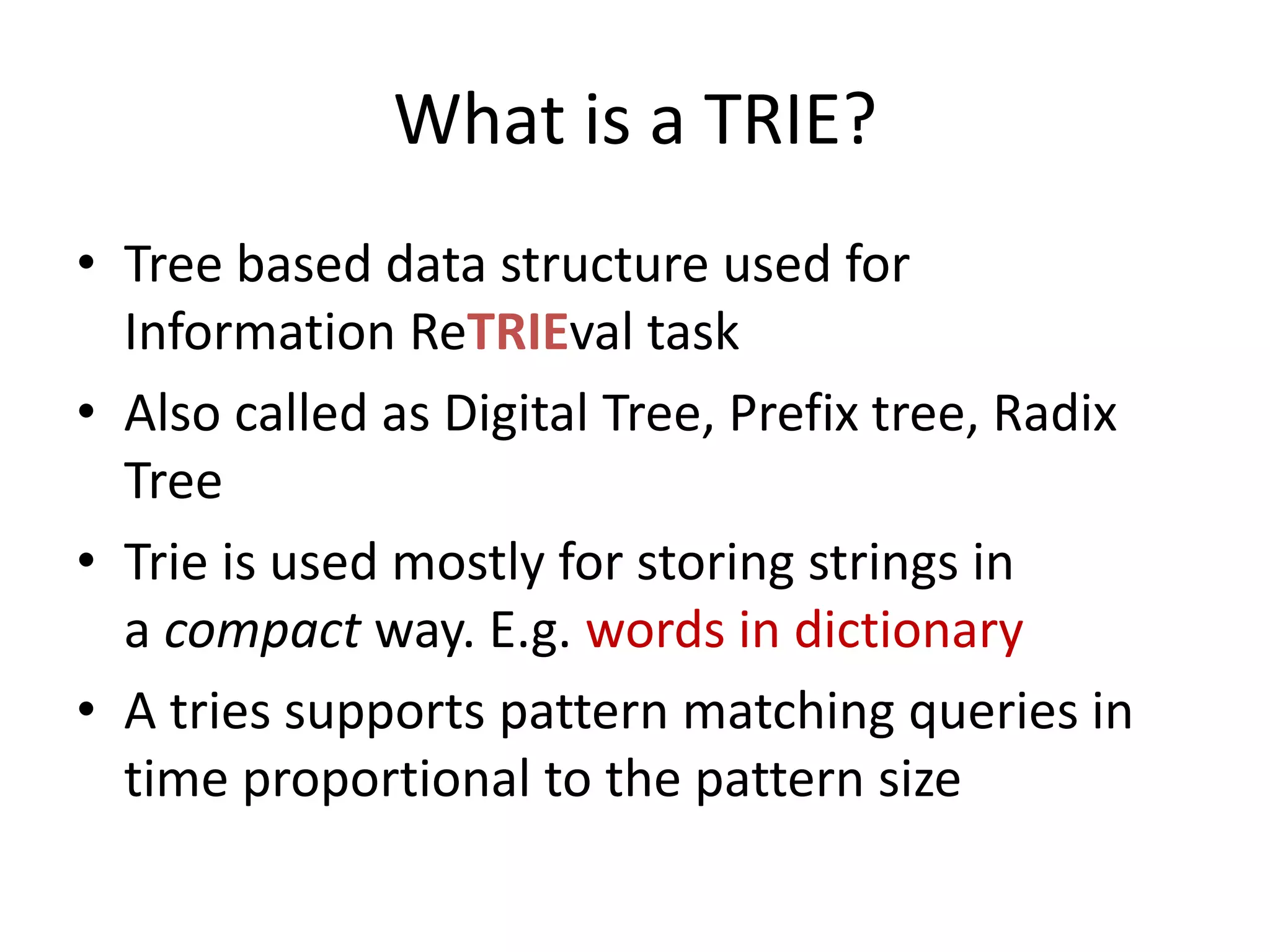 Tries data structures | PPTX