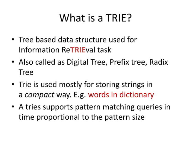 Tries data structures | PPTX