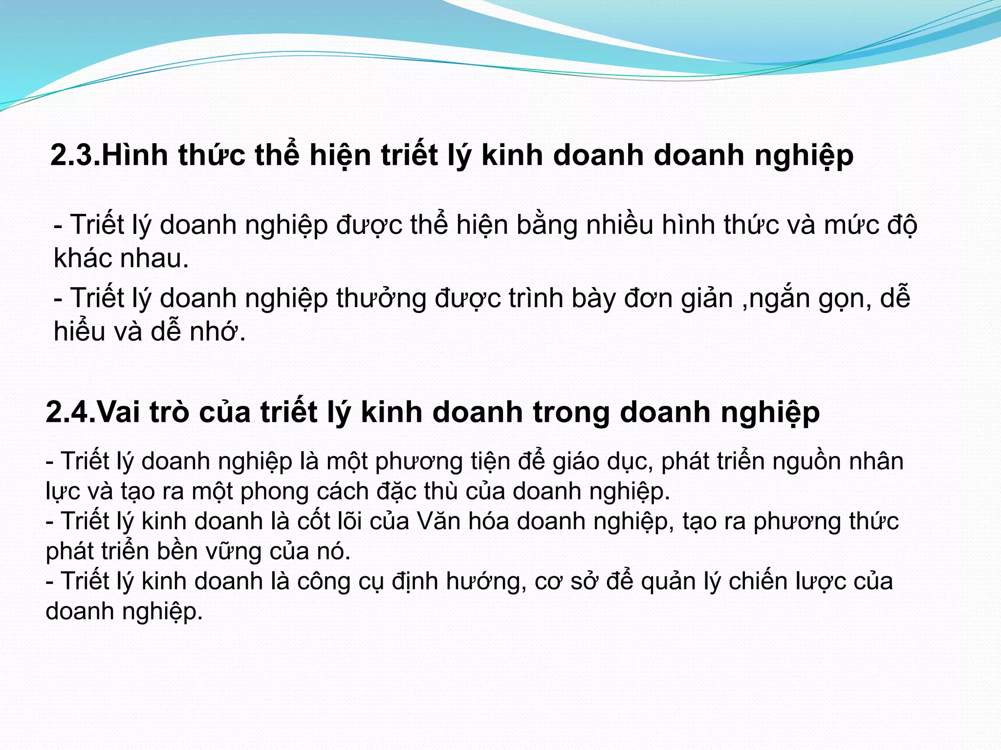 Triet ly kinh doanh fpt | PPTX