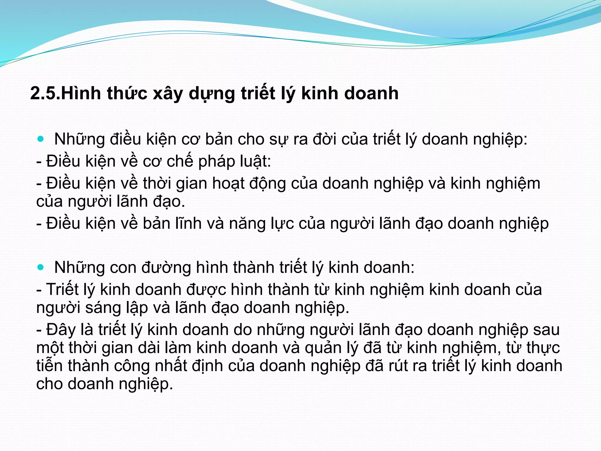 Triet ly kinh doanh fpt | PPTX