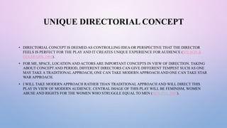 Trifles directorial proposal Theatre | PPTX