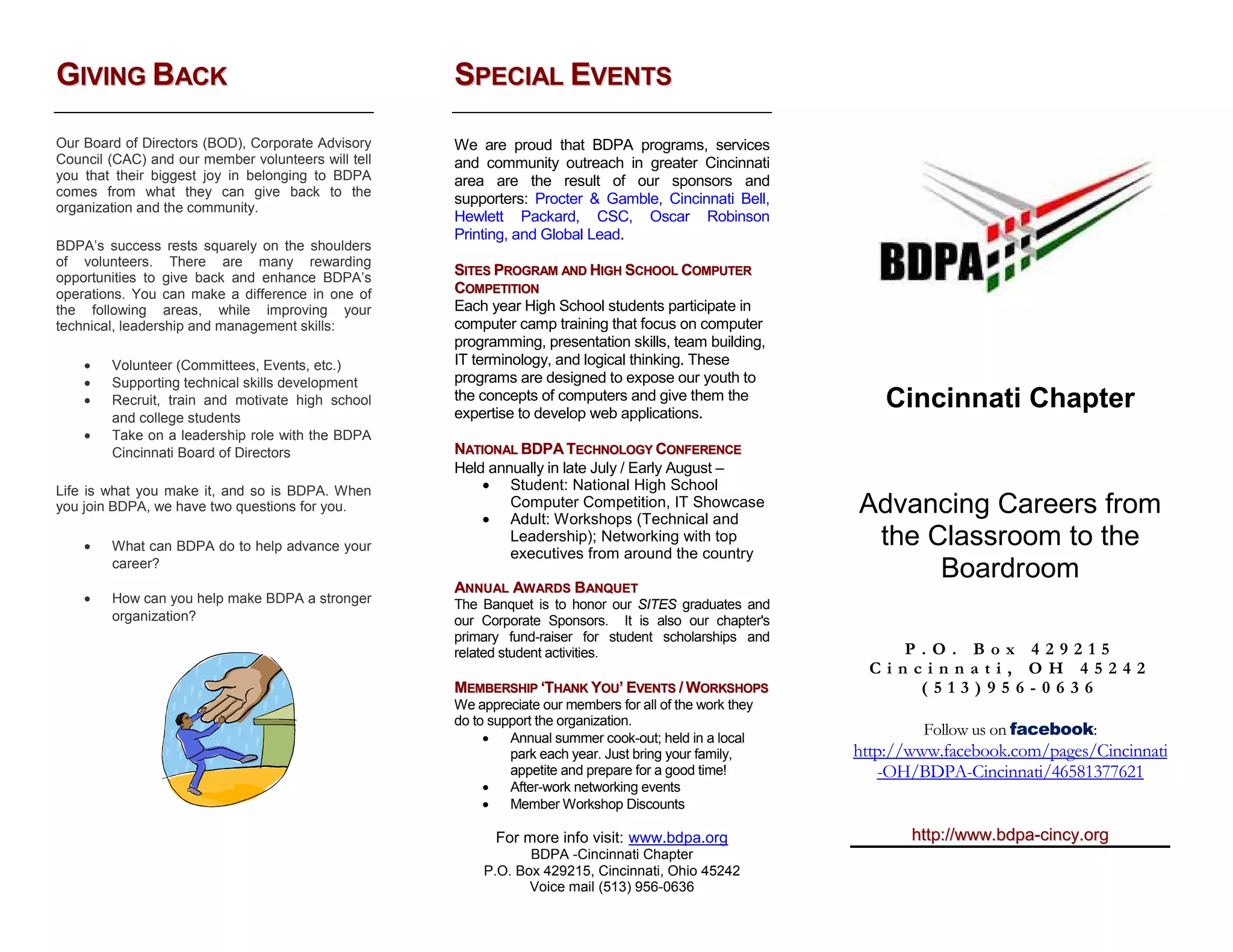 Trifold Brochure: BDPA Cincinnati | PDF