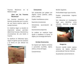 trifoliar sobre los traumas mecanicos en medicina forense | DOCX