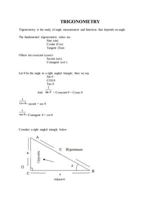 TRIGONOMETRY | DOCX