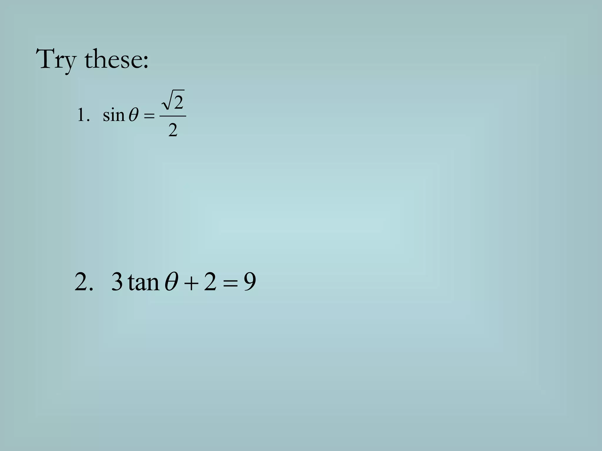 Trig Equations For Upload | PPT | Physics | Science