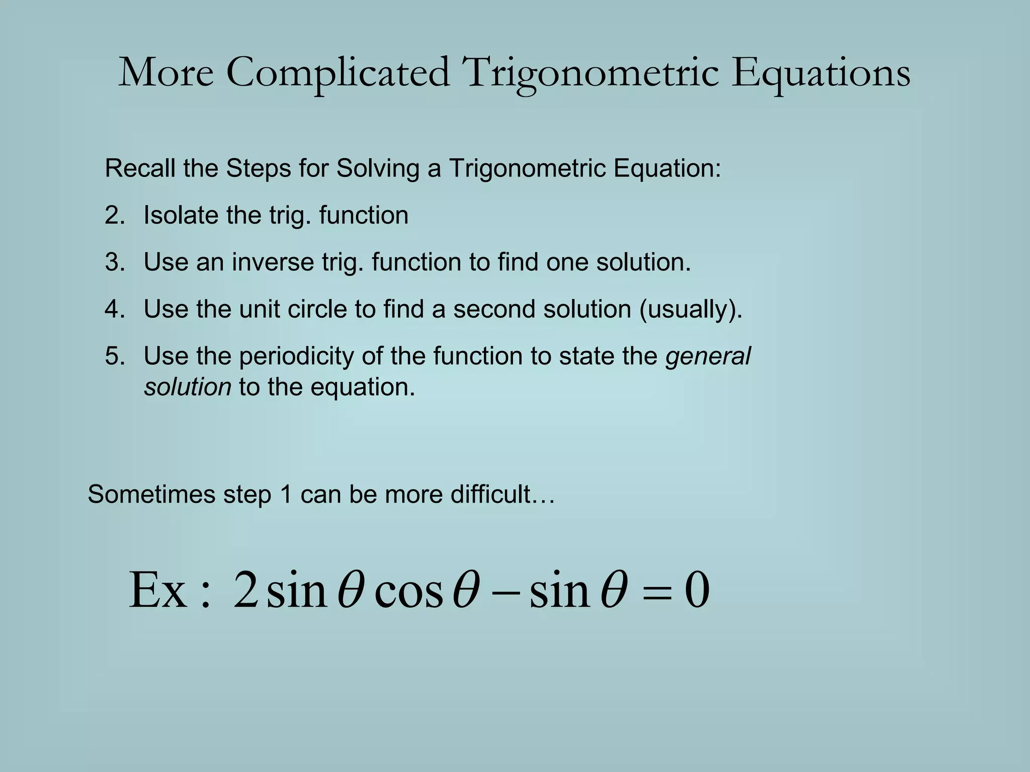 Trig Equations For Upload | PPT | Physics | Science