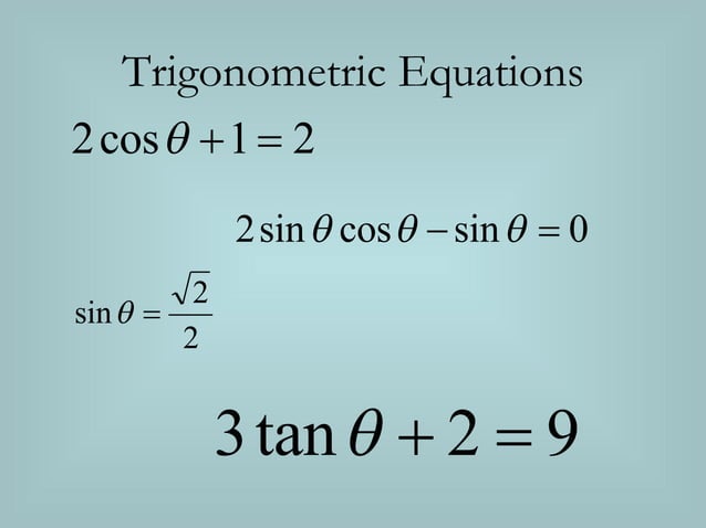 Trig Equations For Upload | PPT