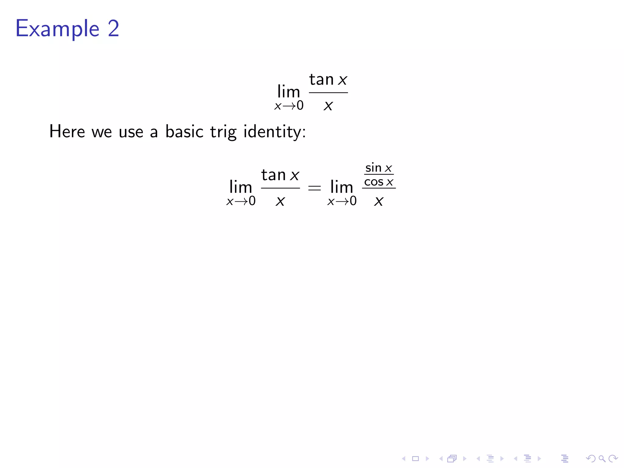 Trigonometric Limits | PDF