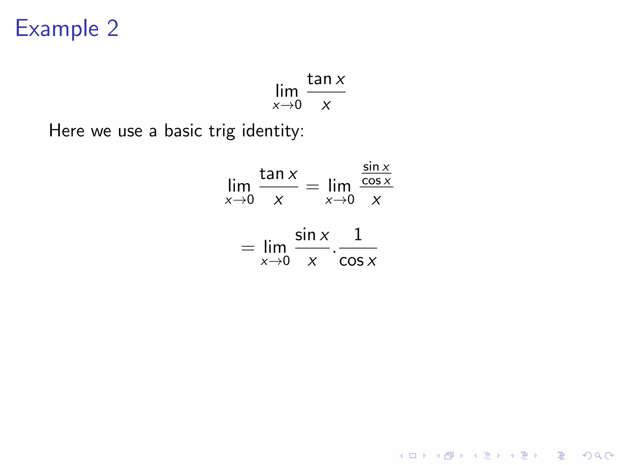 Trigonometric Limits | PDF