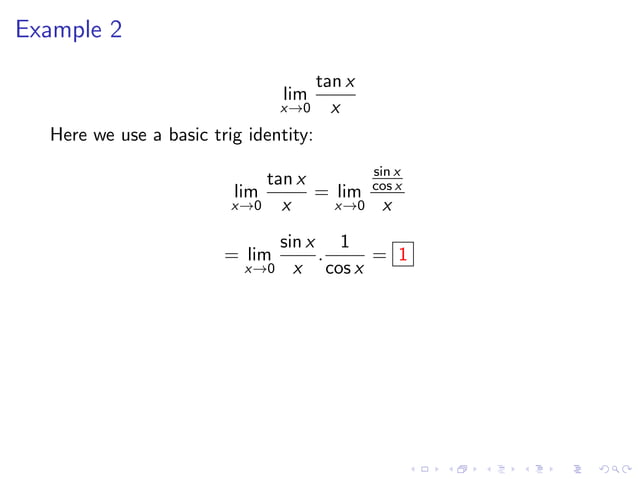 Trigonometric Limits | PDF | Physics | Science