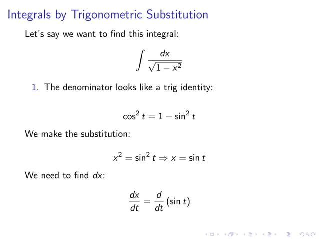 Integrals by Trigonometric Substitution | PDF | Science