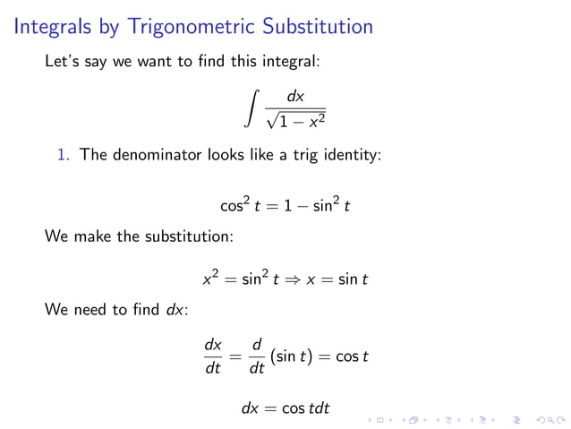 Integrals by Trigonometric Substitution | PDF | Science