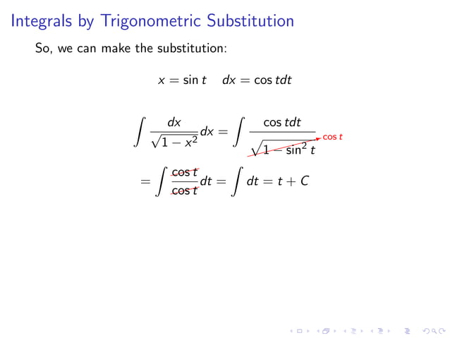 Integrals By Trigonometric Substitution Pdf