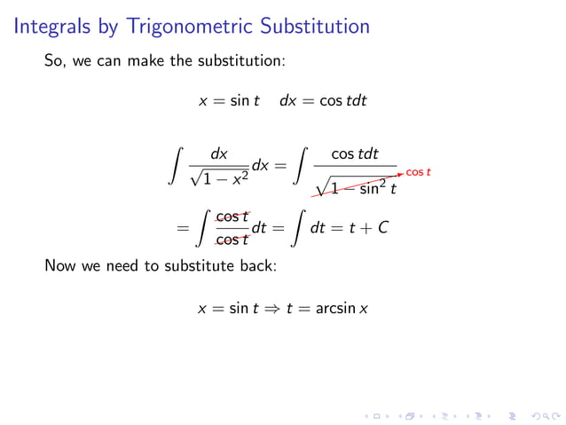 Integrals by Trigonometric Substitution | PDF | Science
