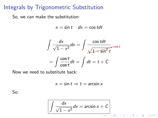 Integrals by Trigonometric Substitution | PDF | Science