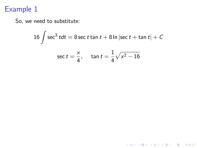 Integrals By Trigonometric Substitution Part 2 Ppt