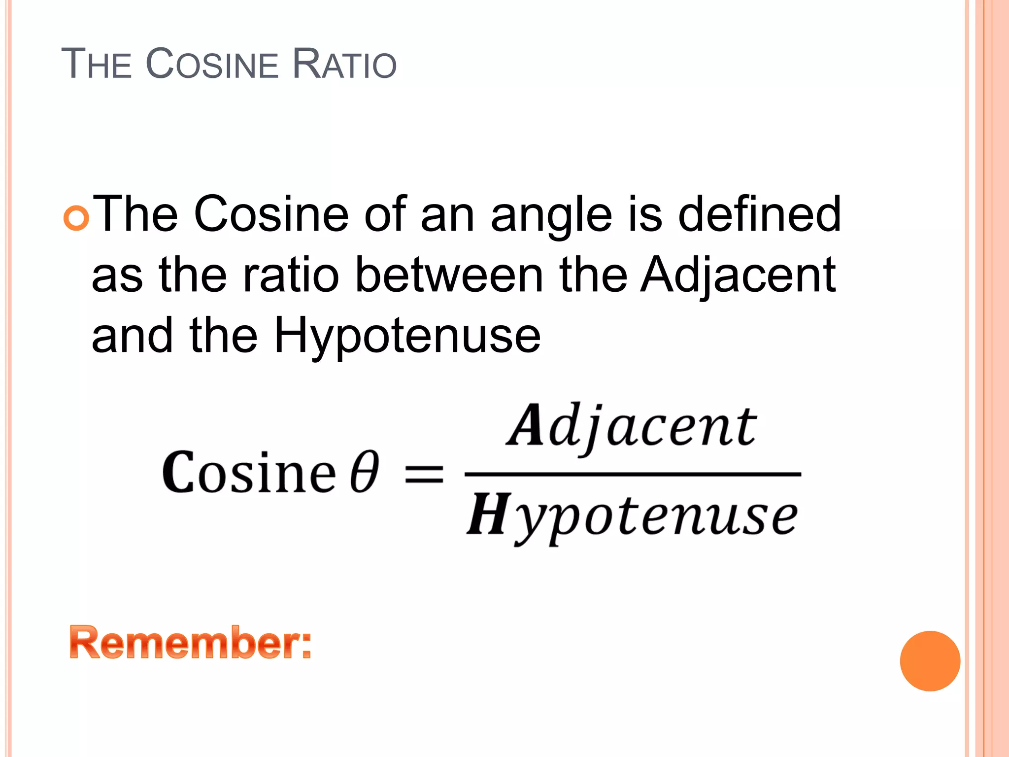 Trig 1 lesson 4 cosine | PPT