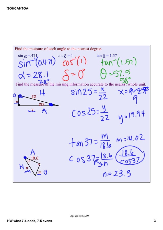 Trig 1 notes | PDF