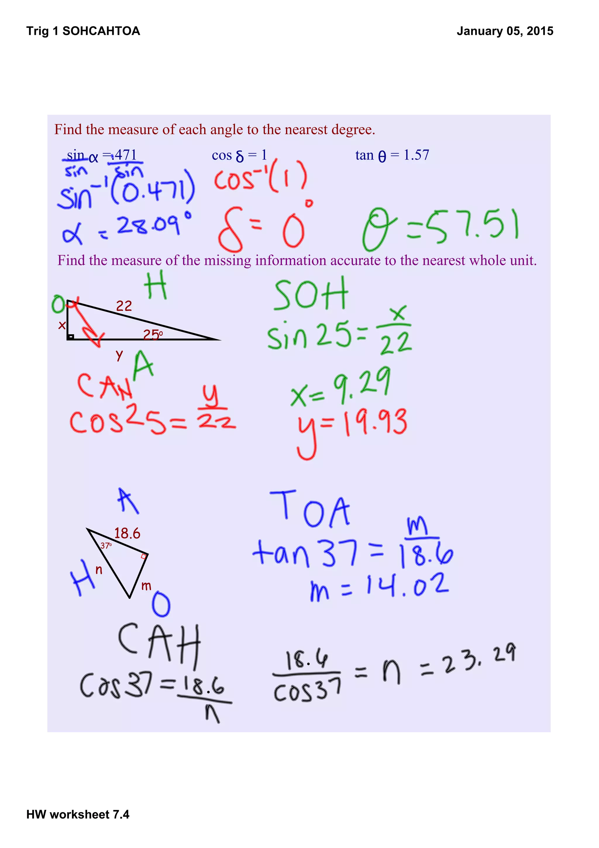 Trig 1 part 1 notes | PDF | Science