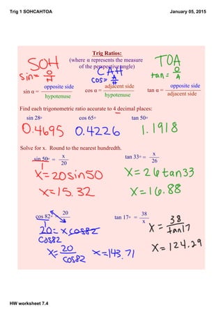 Trig 1 part 1 notes | PDF | Science