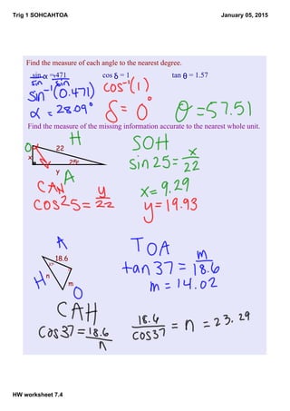 Trig 1 part 1 notes | PDF | Science
