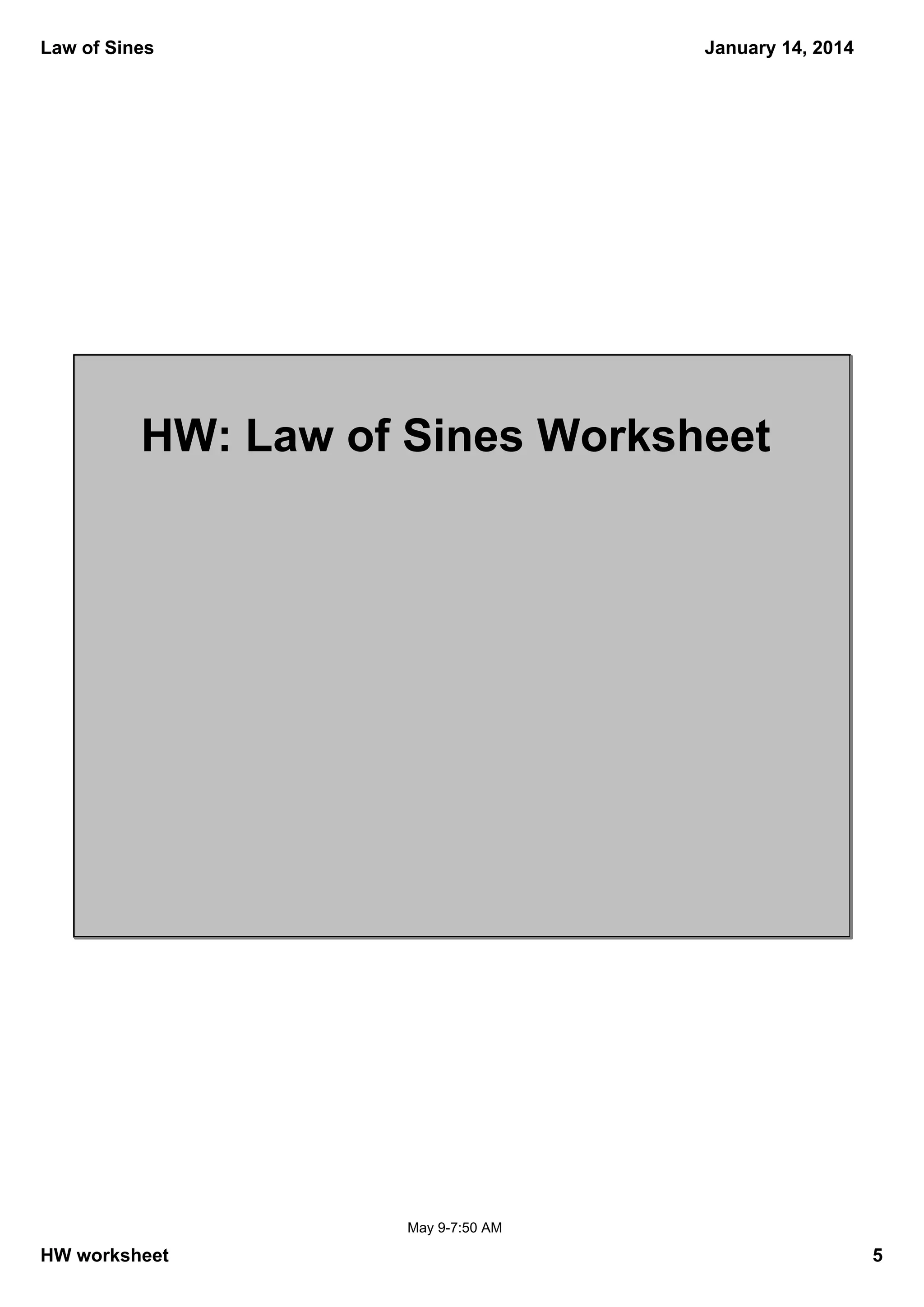 Law of Sines notes | PDF