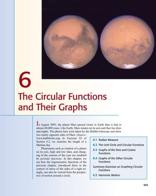 Trig Circular Functions and with solution | PDF