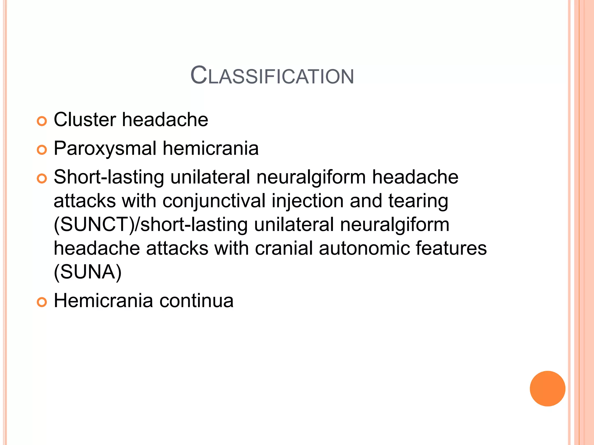 Trigeminal Autonomic Cephalalgias | PPTX