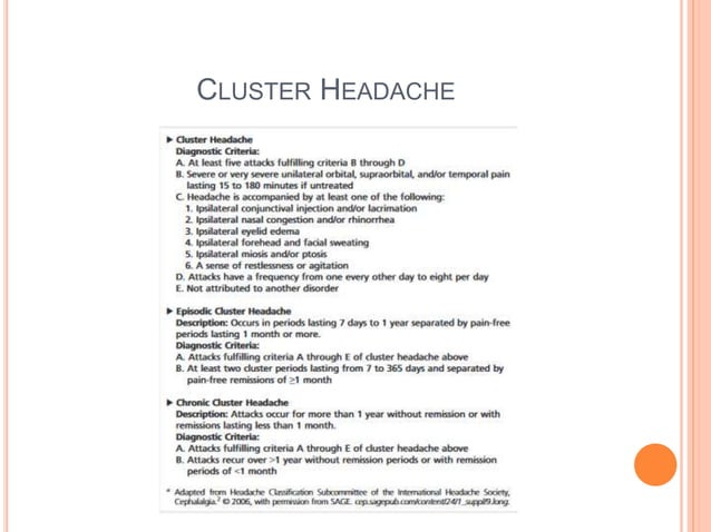 Trigeminal Autonomic Cephalalgias | PPTX