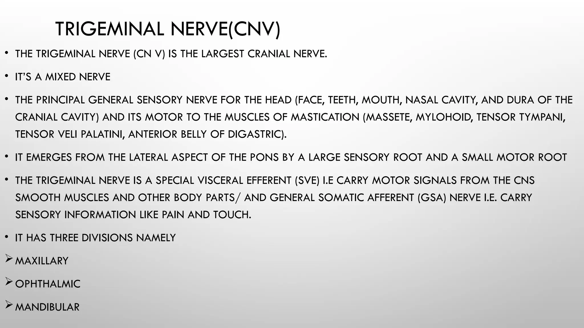 Cranial nerves - TRIGEMINAL nerve FINALpptx | PPTX