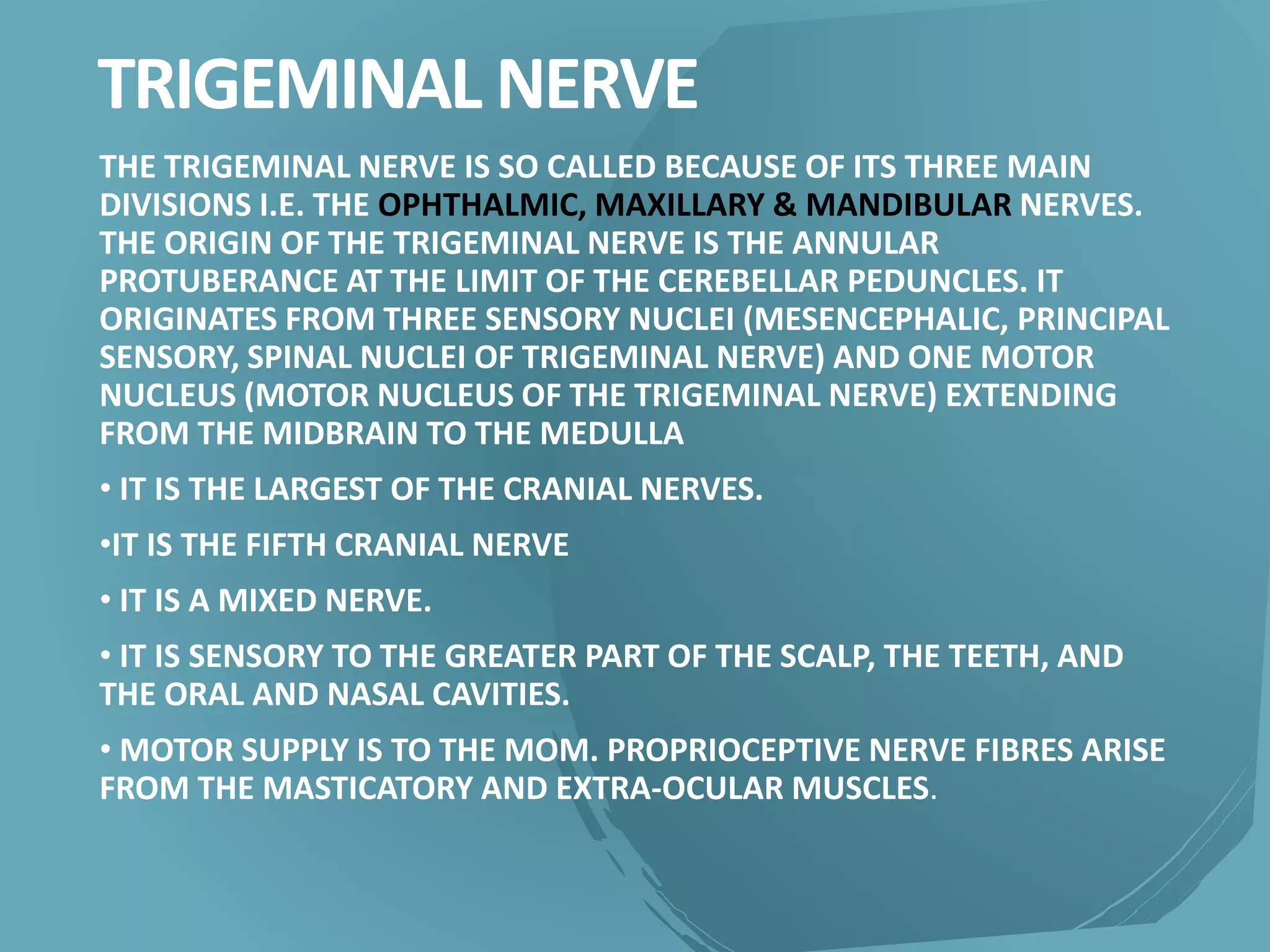 Trigeminal nerve | PPTX