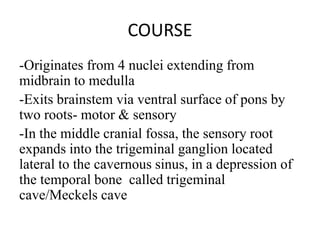 TRIGEMINAL NERVE and its course intracranially.pptx