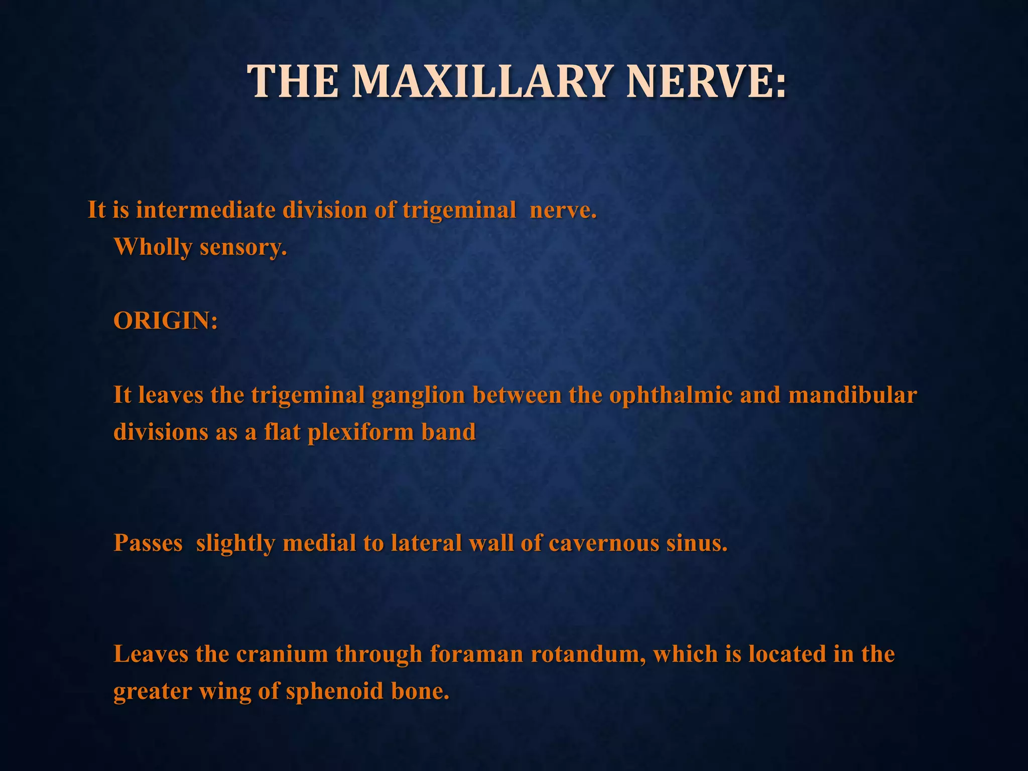 Trigeminal nerve maxillary nerve and clinical implication | PPTX