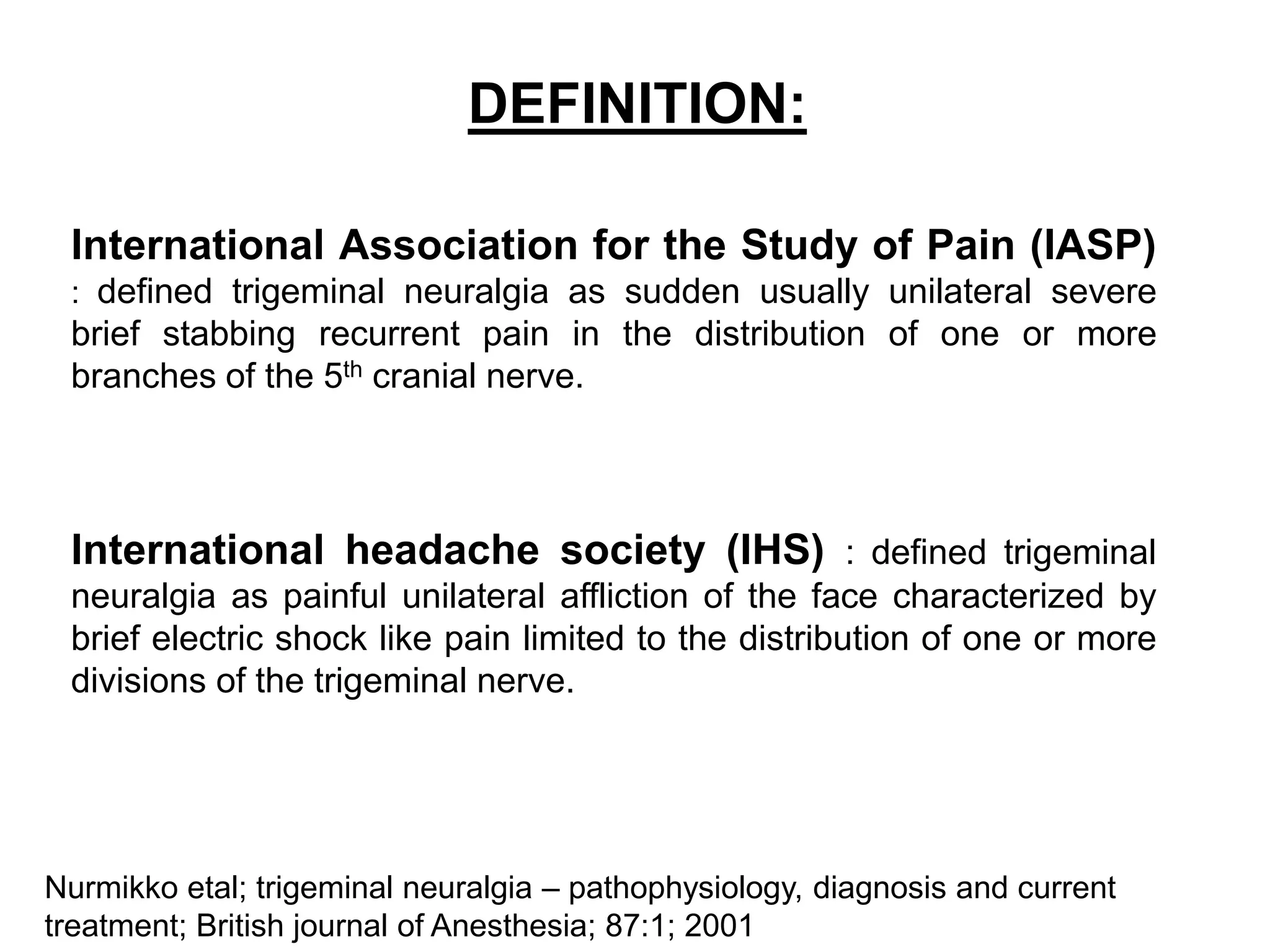 Trigeminal neuralgia in OMFS | PPT