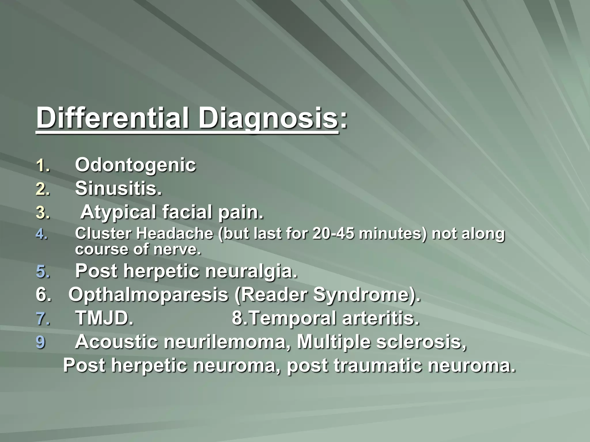 trigeminal neuralgia | PPTX