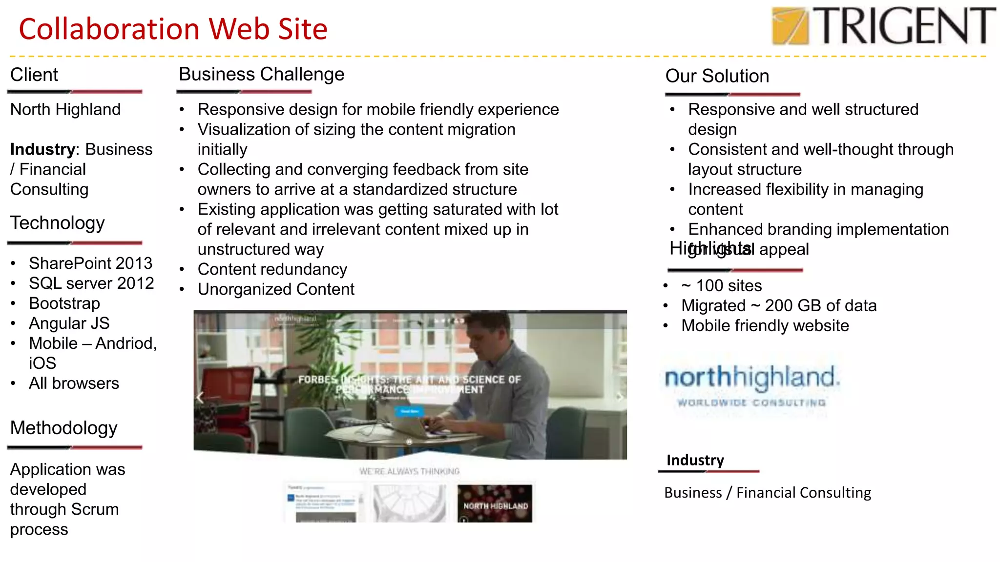 Trigent SharePoint expertise | PPTX | Computer Software and Applications | Computing