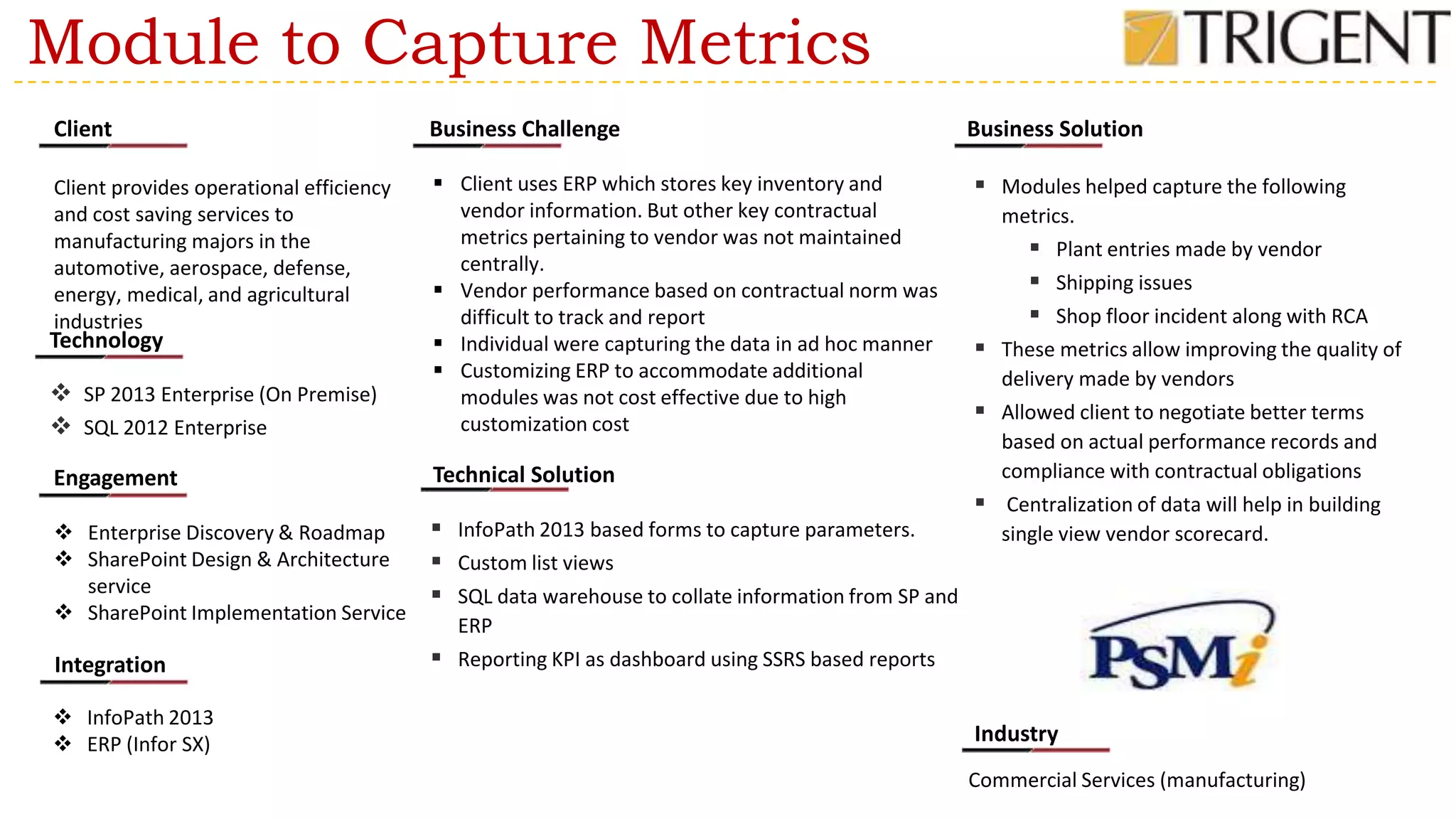 Trigent SharePoint expertise | PPTX | Computer Software and Applications | Computing