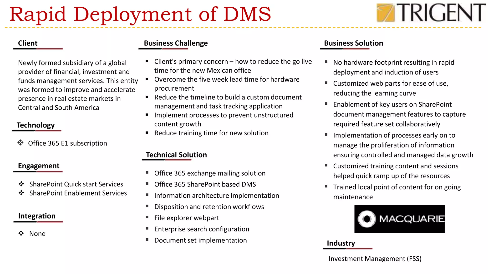 Trigent SharePoint expertise | PPTX | Computer Software and Applications | Computing