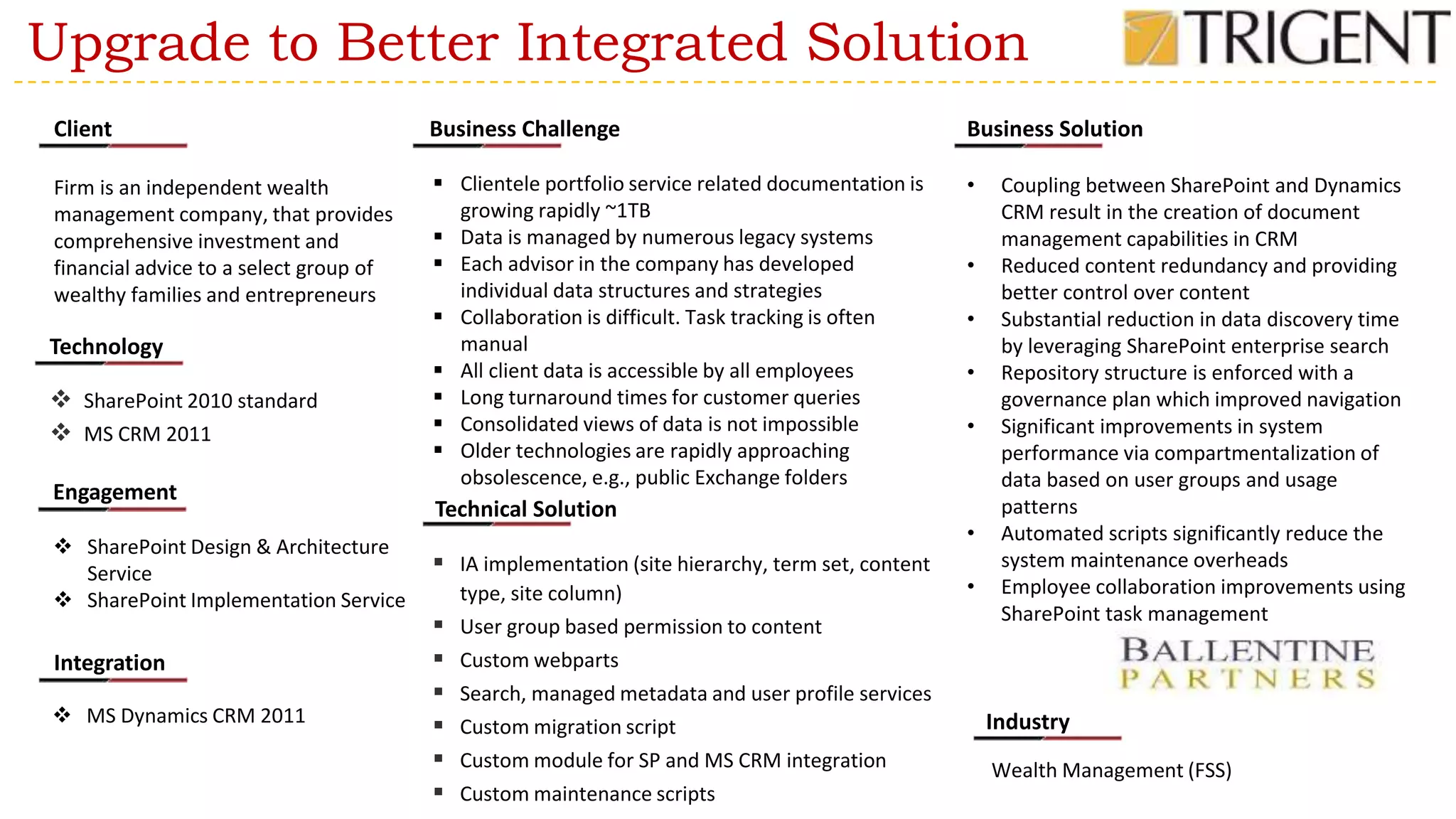 Trigent SharePoint expertise | PPTX | Computer Software and Applications | Computing