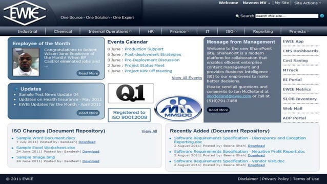 Trigent SharePoint expertise | PPTX | Computer Software and Applications | Computing