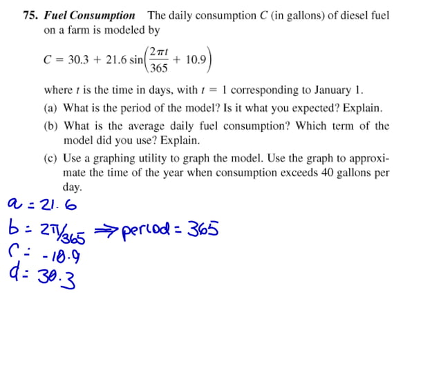 Trig function modeling homework | PPT
