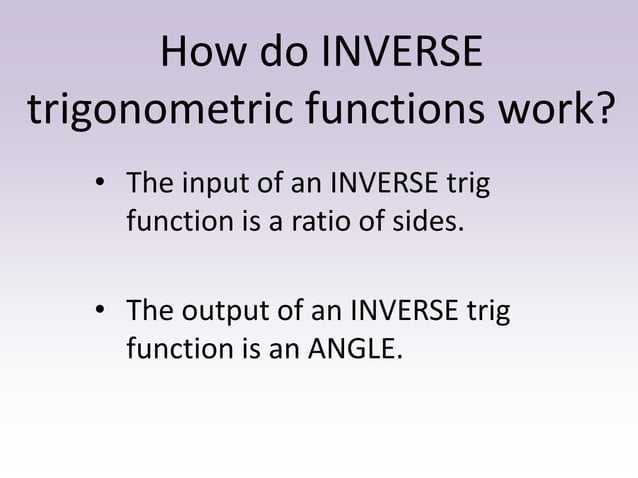 Inverse Trig Functions | PPT