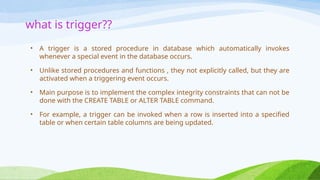 Trigger Database presentation powered by | PPTX