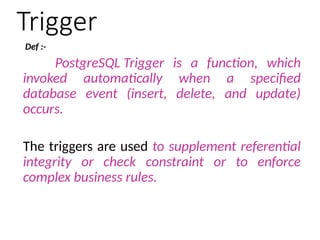Trigger in Relational Database Management System | PPTX