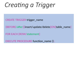 Trigger in Relational Database Management System | PPTX