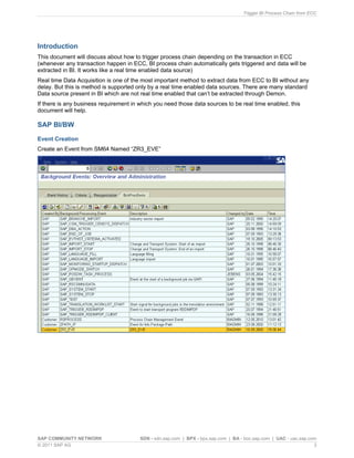 Trigger bi process chain from ecc | PDF