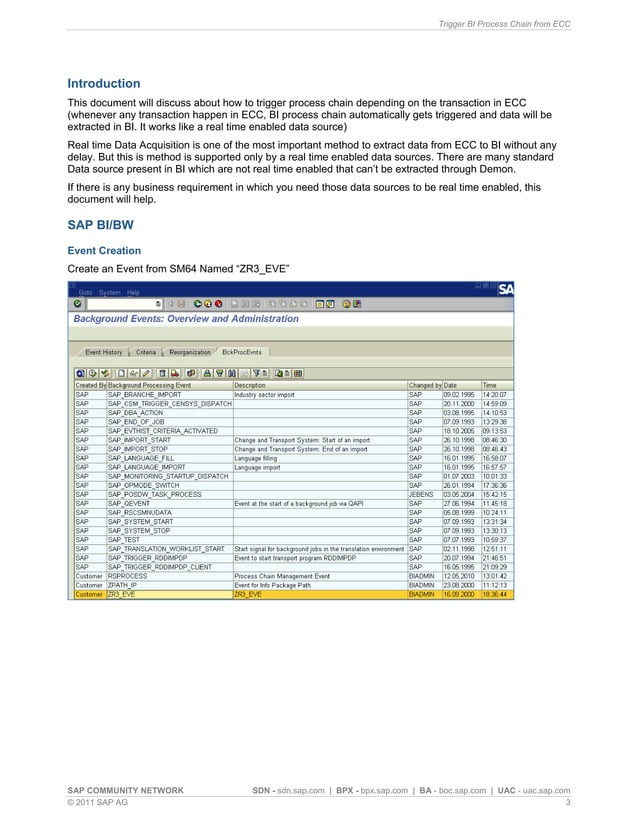 Trigger bi process chain from ecc | PDF | Programming Languages | Computing