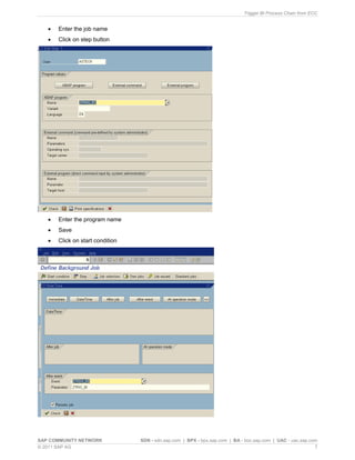 Trigger bi process chain from ecc | PDF